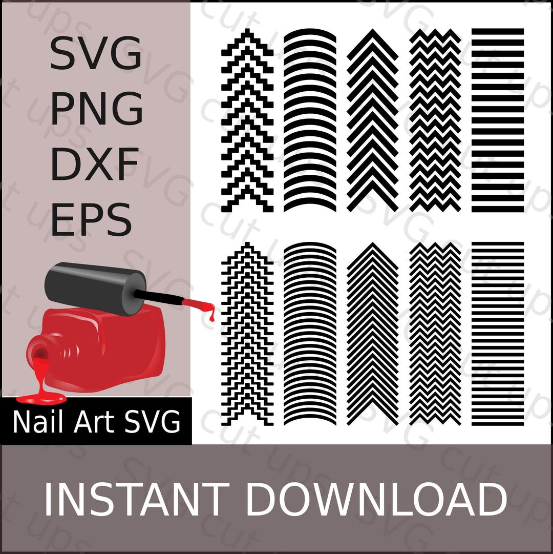 Nail Art SVG File, Basic Nail Guides Svg, Nail Art Cut File, SVG for ...