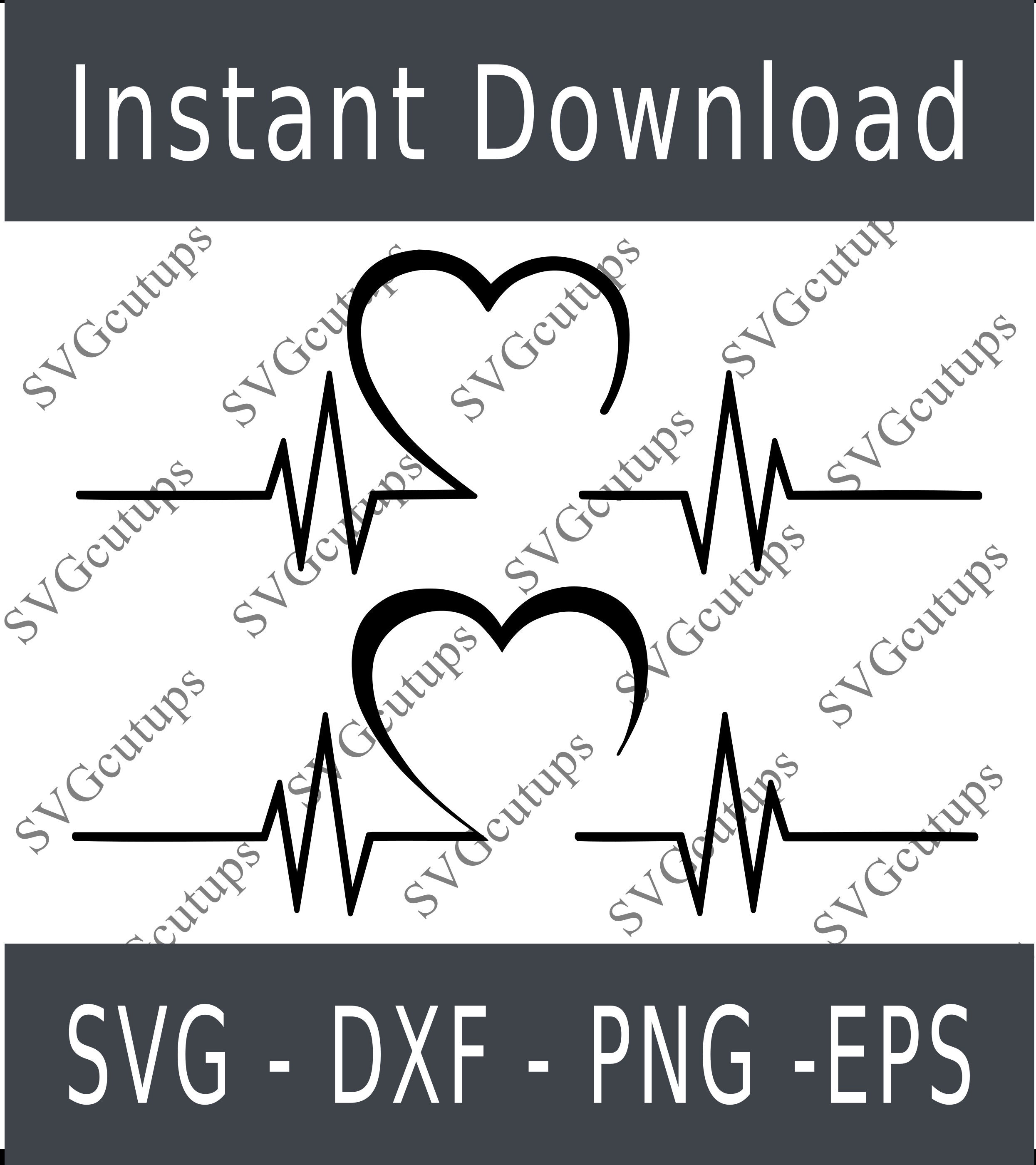 Heartbeat Svg, Heart Svg, Cut File, Heart Frame Cut File, Heart Svg ...