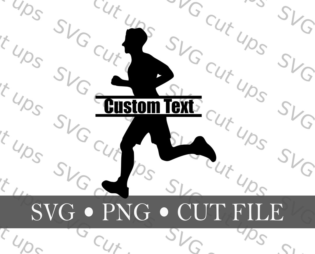 Running Split Monogram, Guy Running Svg, Cut File, Running Svg, Man ...