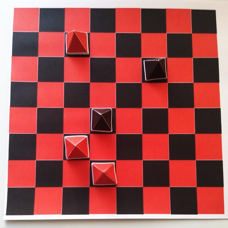 Printable Checkers Game, Easy to Assemble, A4 and US Letter Size PDF ...