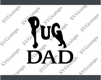 Pug Dad Svg | Etsy