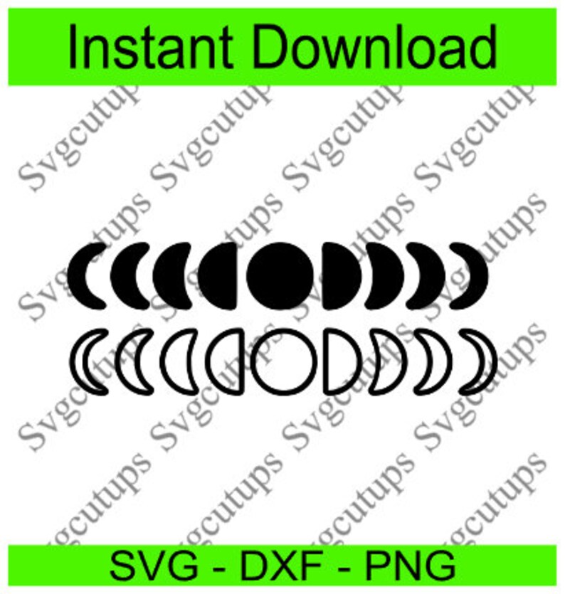 Moon phases svg Lunar Phases svg Cut file Moon Svg Moon | Etsy