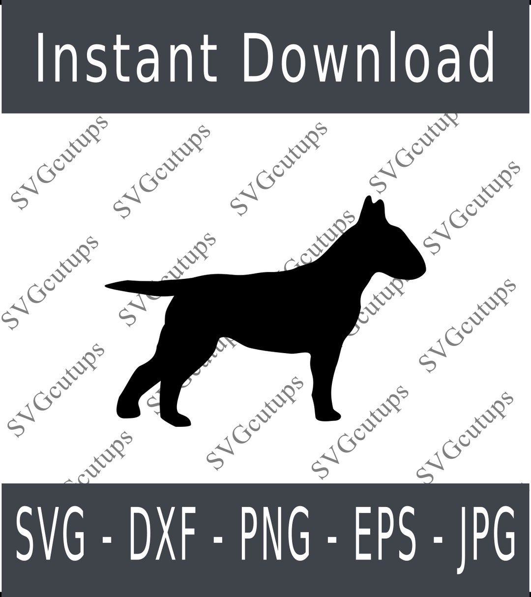Bull Terrier Svg, Cut File, Bull Terrier, Bull Terrier Silhouette, Bull ...