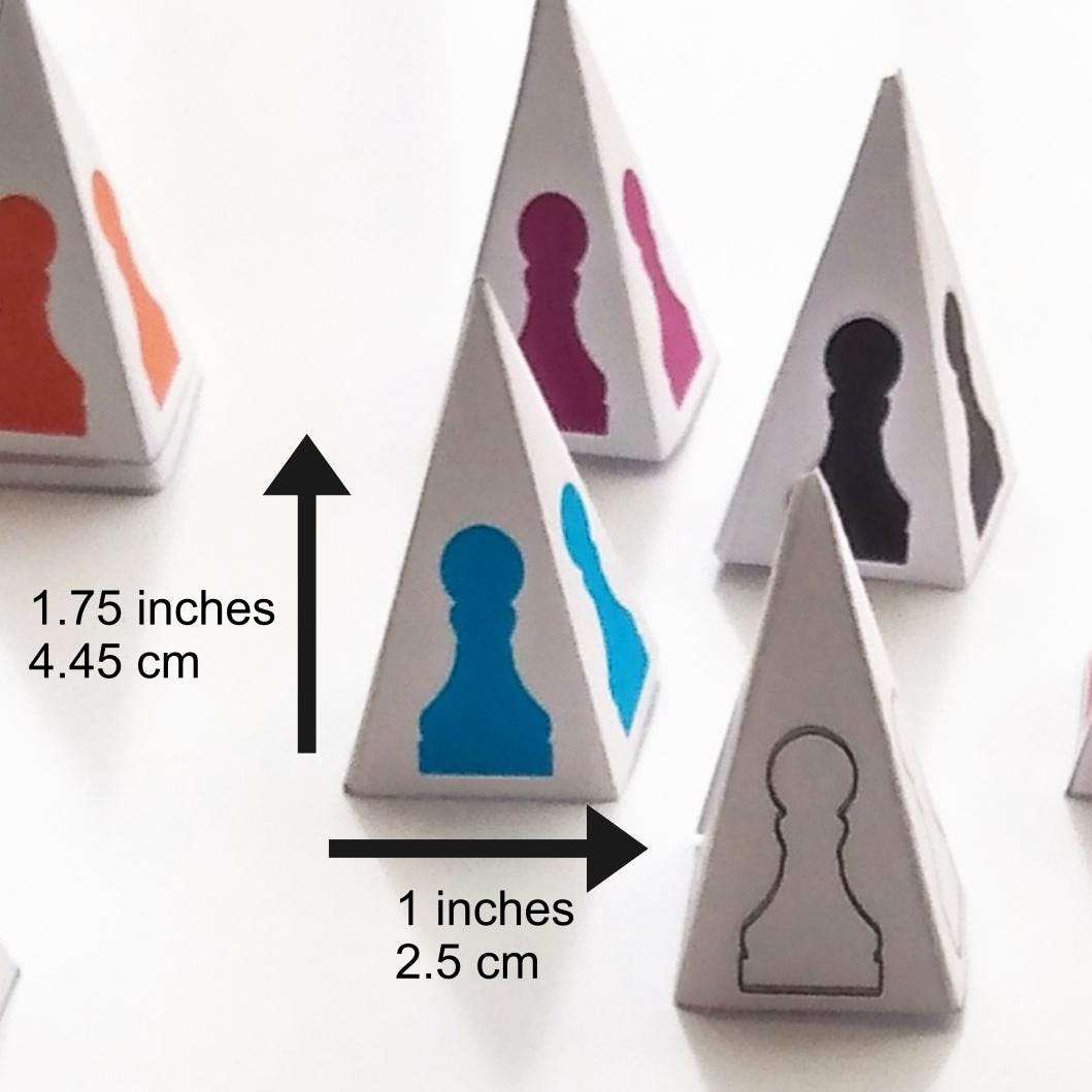 Printable Game Piece, 3d Folded Paper Pawn Playing Pieces, Easy to ...