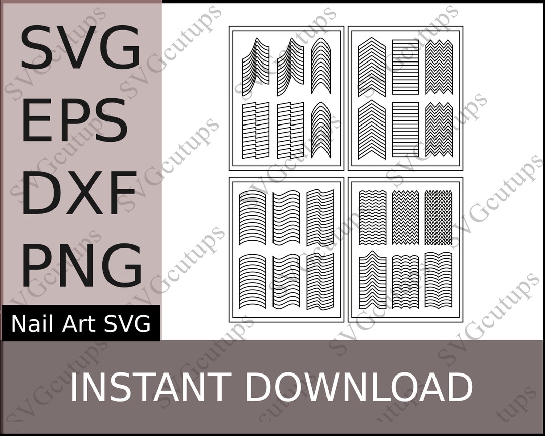 Nail Art SVG File, Classic Manicure Guides, Nail Art Cut File, SVG for ...
