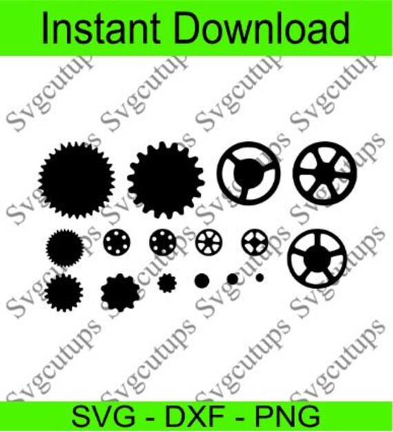 Layered gears cut file Svg Dxf Png digital download | Etsy