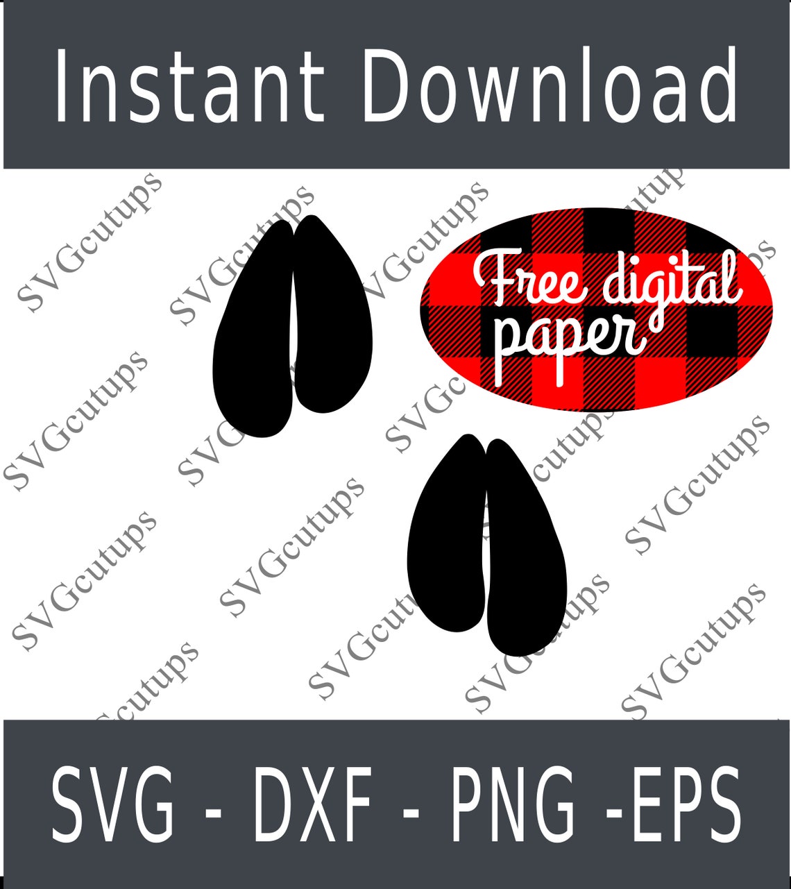Deer Hoof Svg Reindeer Hoof Svg Eps Reindeer Tracks Dxf - Etsy