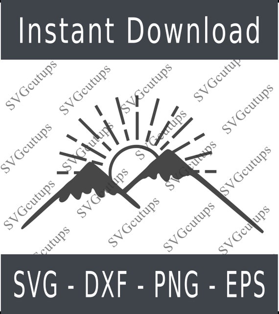 Sunrise over mountains svg Outdoors svg dxf mountains cut | Etsy