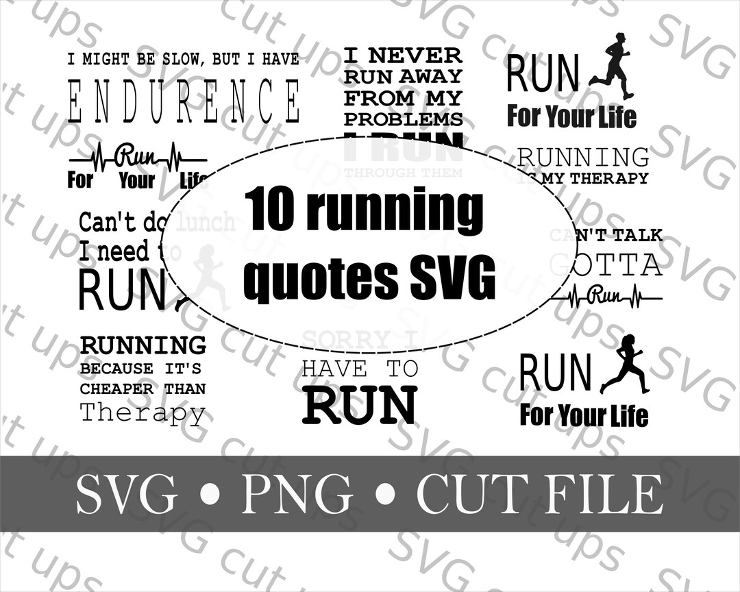 10 Running Quote T-shirt Svg Files, Cut Files for Cricut - Etsy