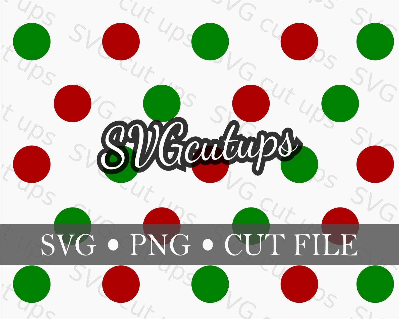 Christmas Polka Dots, SVG and PNG Files, Seamless Pattern Works With ...