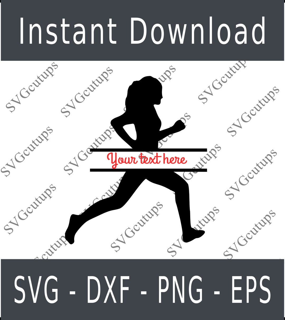 Running Split Monogram Svg, Runner Svg, Girl Running Svg, Cut File ...