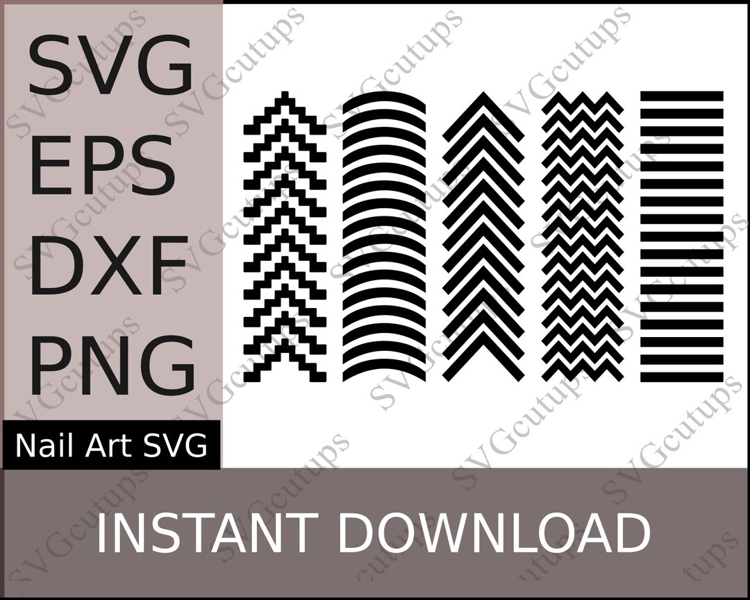 Nail Art SVG File, Basic Nail Guides Svg, Nail Art Cut File, SVG for ...