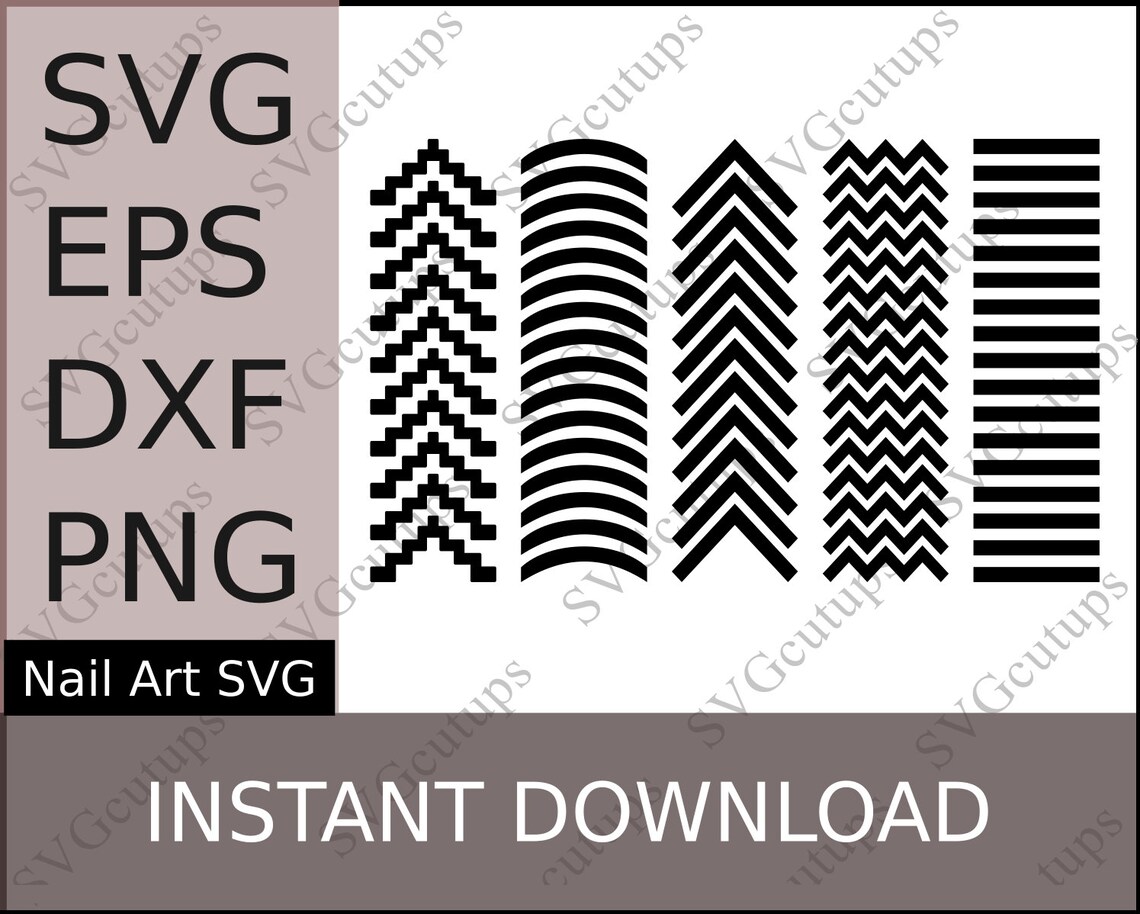 Nail Art SVG File Basic Nail Guides Svg Nail Stencils Svg - Etsy