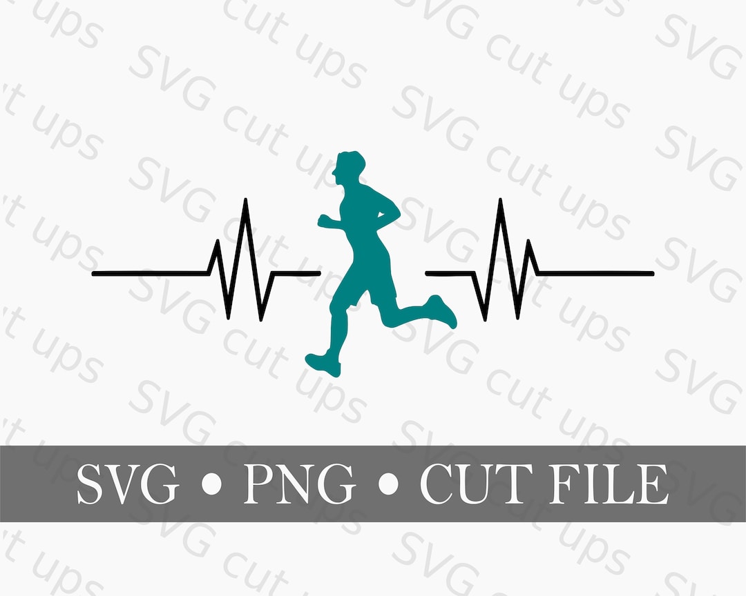 Running Man Heartbeat PNG SVG Cut File for Cricut - Etsy
