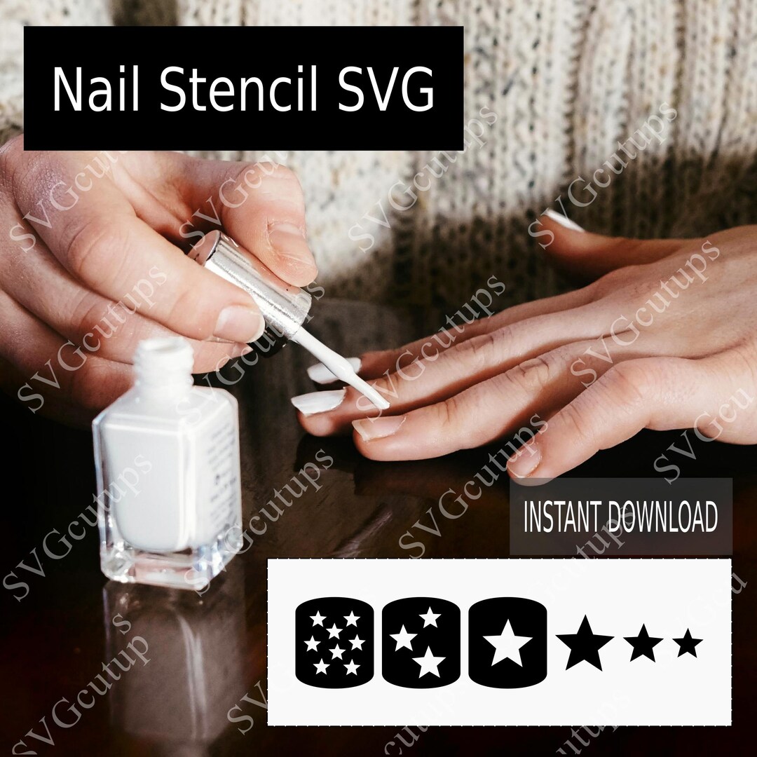Nail Art SVG File, Star Nail Stencils and Stickers, Nail Stencils Svg ...