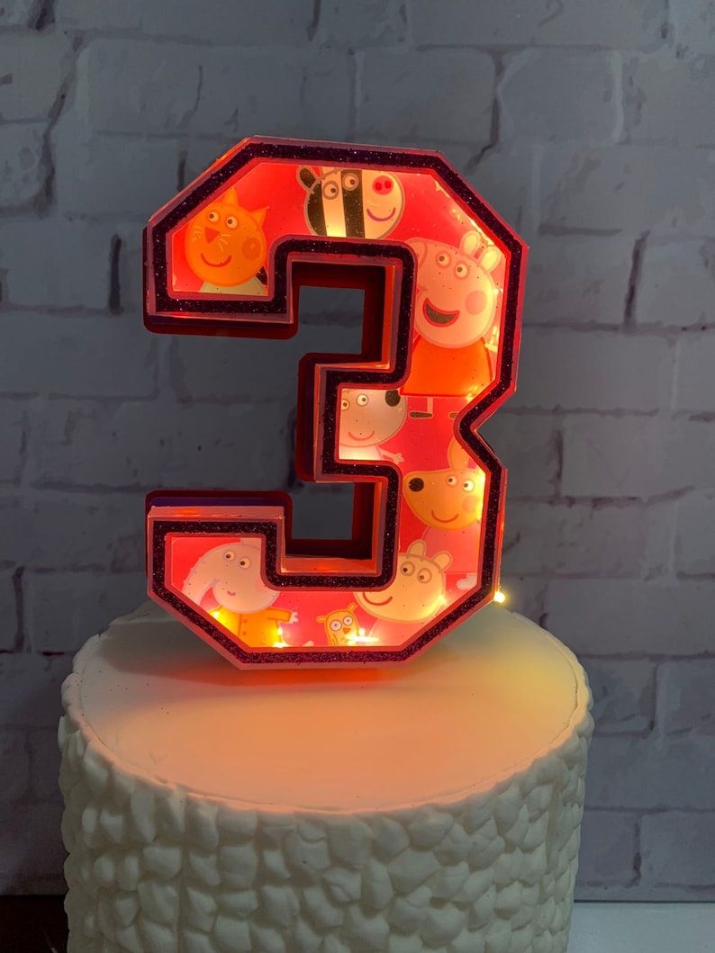 Caketopper digital SVG Number 3 Peppa Pig - Etsy