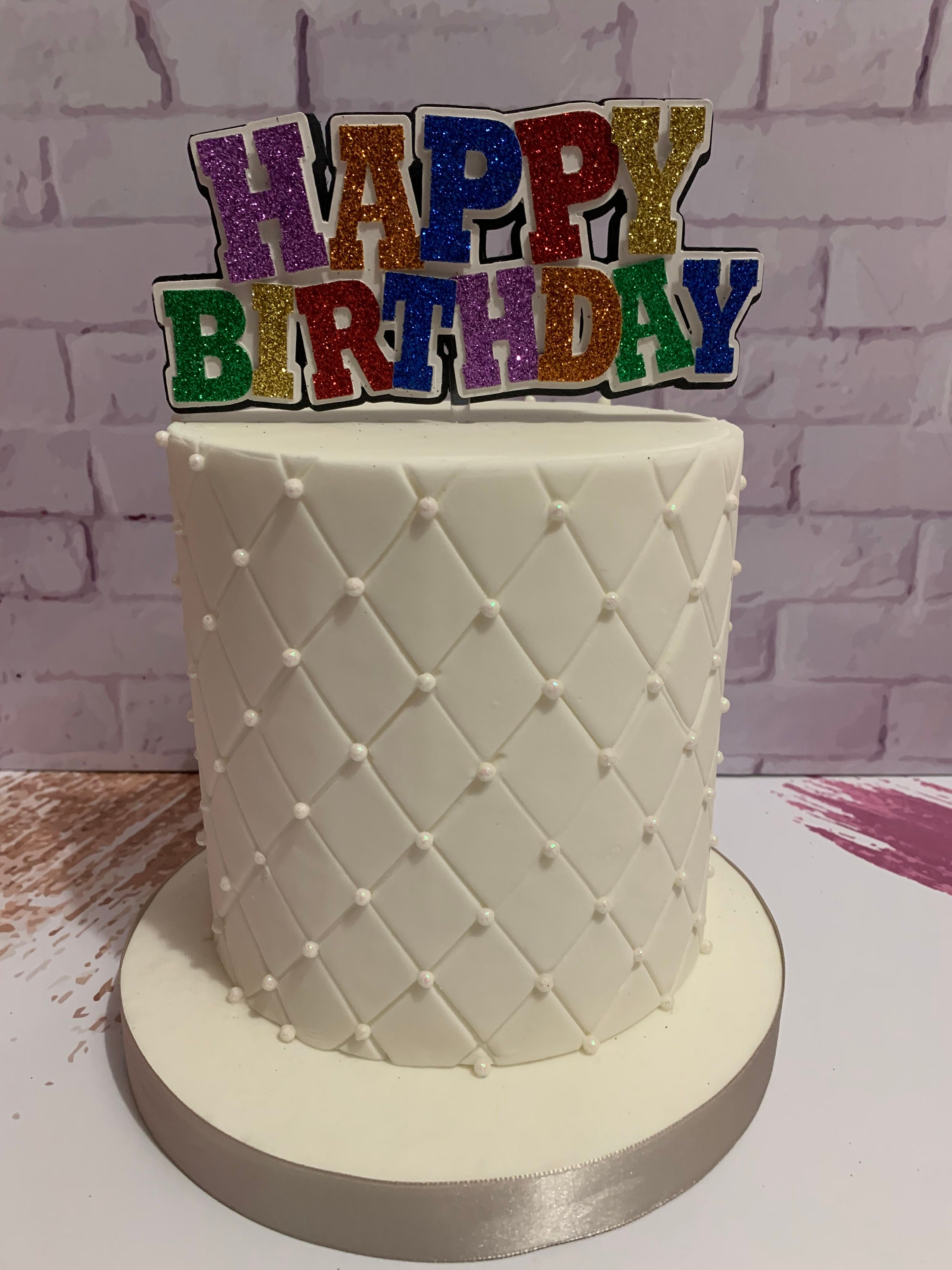 Caketopper digital HBD Color SVG Cutting Template - Etsy