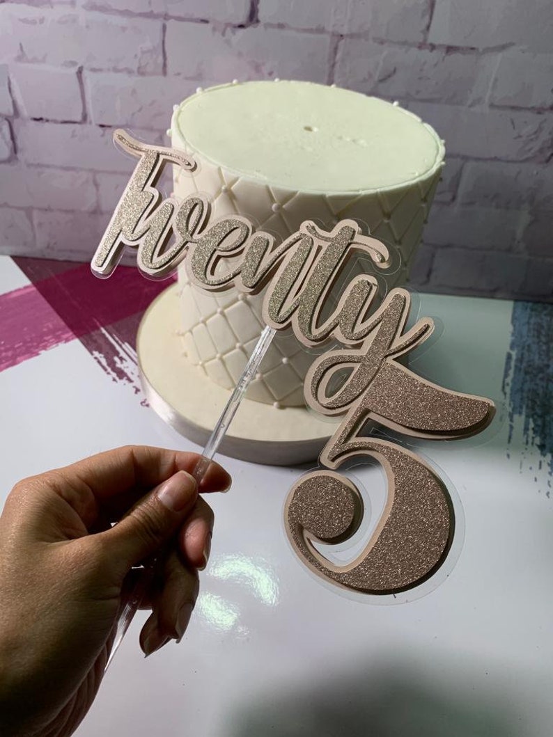 Cake Topper digital Cutting Template SVG Twenty 5 - Etsy