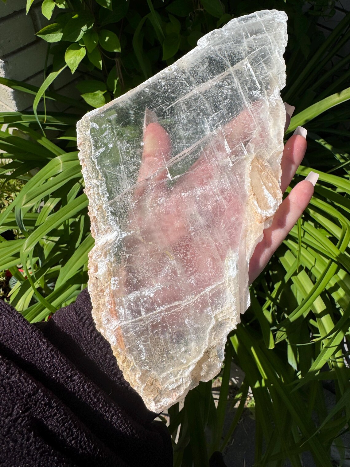 NATURAL SELENITE PLATE Clear Selenite Raw Selenite Plate White Selenite ...