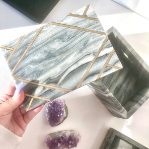 NATURAL MARBLE Box Marble Jewelry Box Black Marble Decor Gift Idea for ...