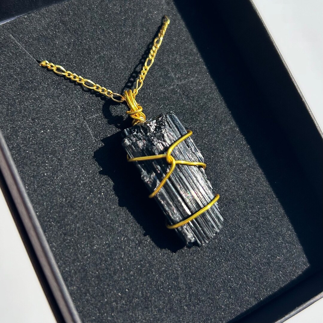 BLACK TOURMALINE Necklace for Protection Crystal Necklace Tourmaline ...