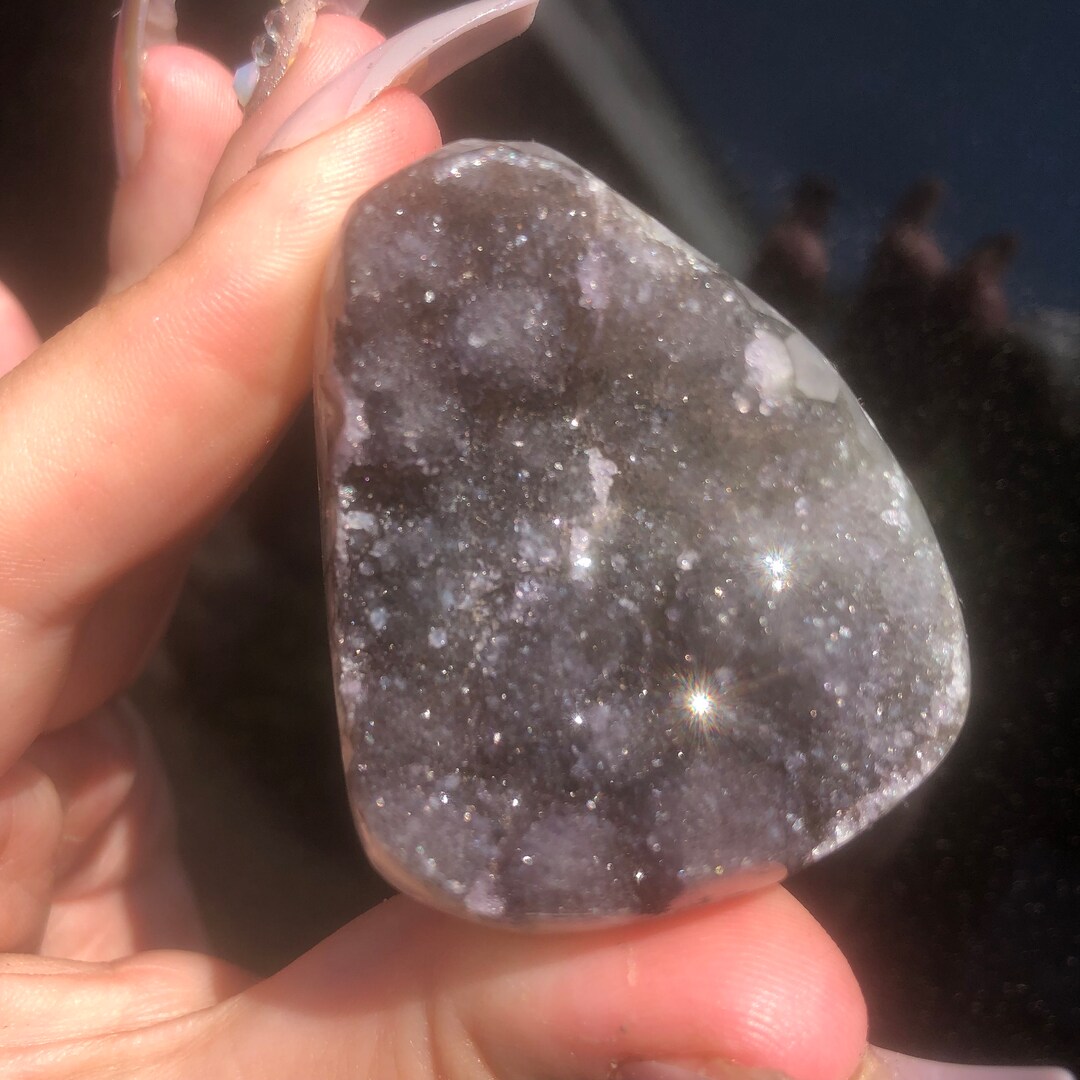 SUGAR AMETHYST Crystal Druzy Amethyst Sugar Druzy Amethyst Palmstone ...