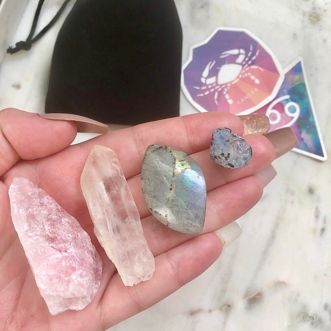 CANCER ZODIAC Crystal Set for Cancer Crystals for Cancer Sign Astrology ...