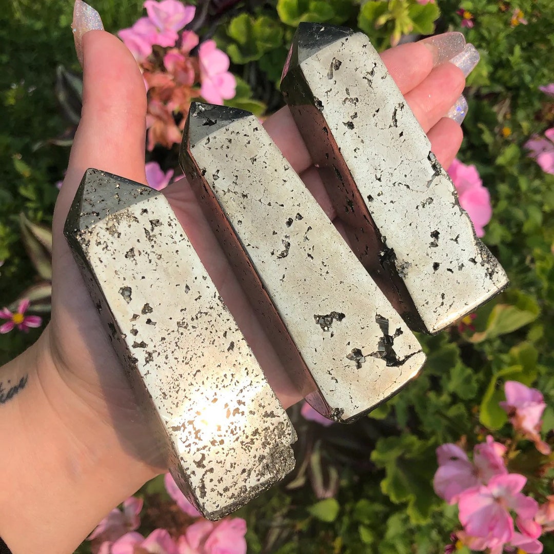 Large Pyrite Tower, Pyrite Point, Pyrite Obelisk, Polished Pyrite ...