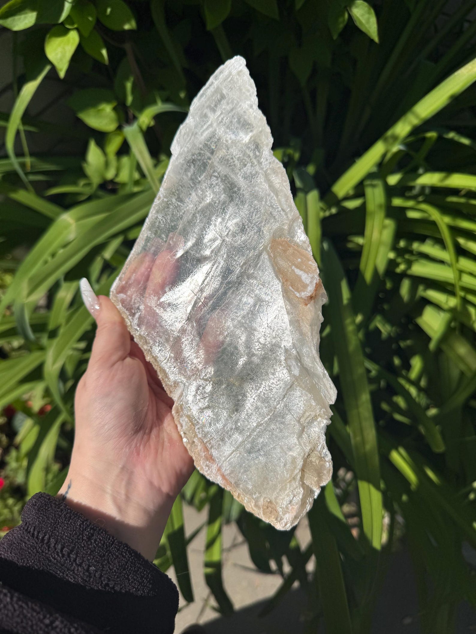 NATURAL SELENITE PLATE Clear Selenite Raw Selenite Plate White Selenite ...