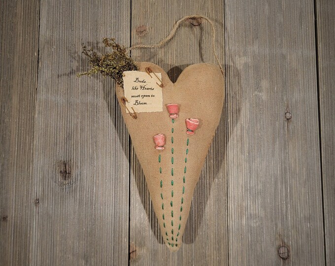 Primitive Heart,primitive Decor,inspirational Gift,rustic Hanging Heart ...