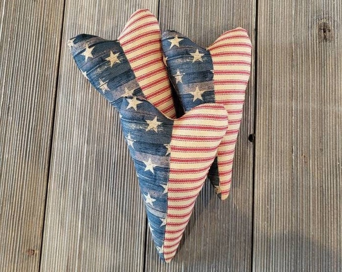 Primitive Americana Hearts,bundle of 3 Hearts,primitive Hearts ...