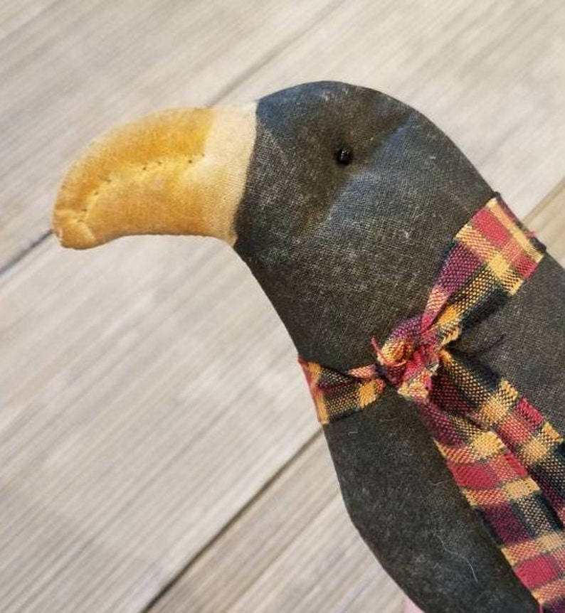 Primitive Stuffed Crow Black Crow on a Stickstuffed Rustic - Etsy