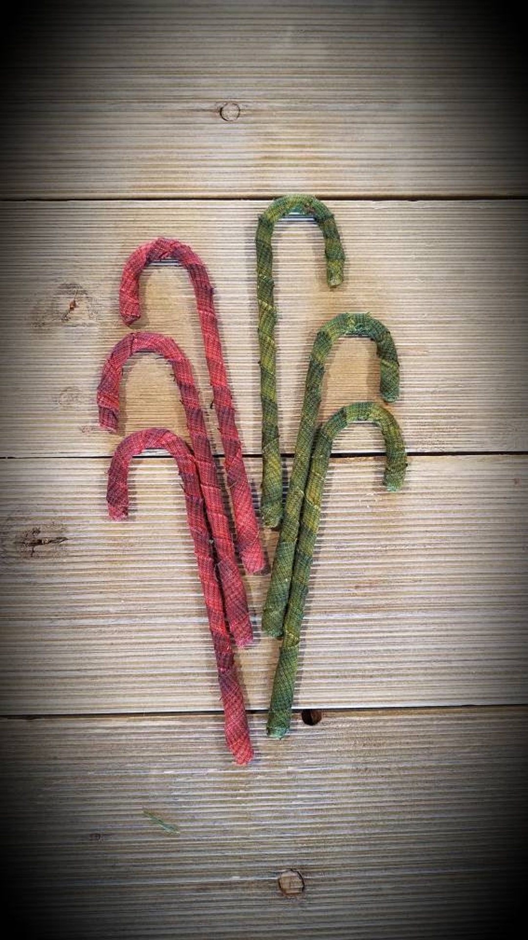 Primitive Candy Cane,homespun Covered Candy Cane,rustic Candy Cane ...