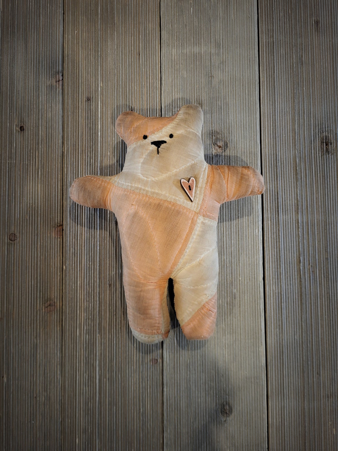 Quilted Teddy Bear,coffee Stained Teddy Bear,grungy Teddy Bear ...