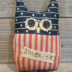 Patriotic Owl,primitive Owl,americana Decor,july 4th Decor,primitive ...