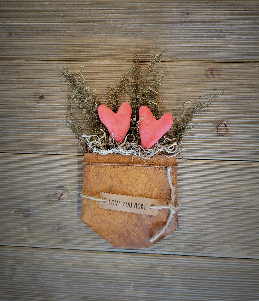 Rusty Valentine Heart Pocket Hanger,valentines Day,primitive Valentine ...