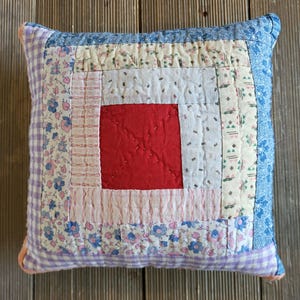 Vintage Log Cabin Pillow,log Cabin Block,vintage Decor,vintage Pillow ...