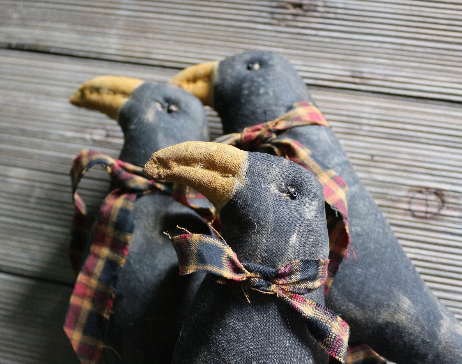 Primitive Stuffed Crow black crow on a stickstuffed rustic | Etsy