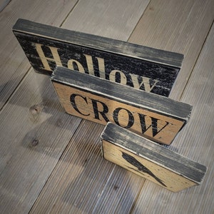 Crow Hollow Sign,primitive Crow Sign,primitive Decor,farmhouse Crow ...