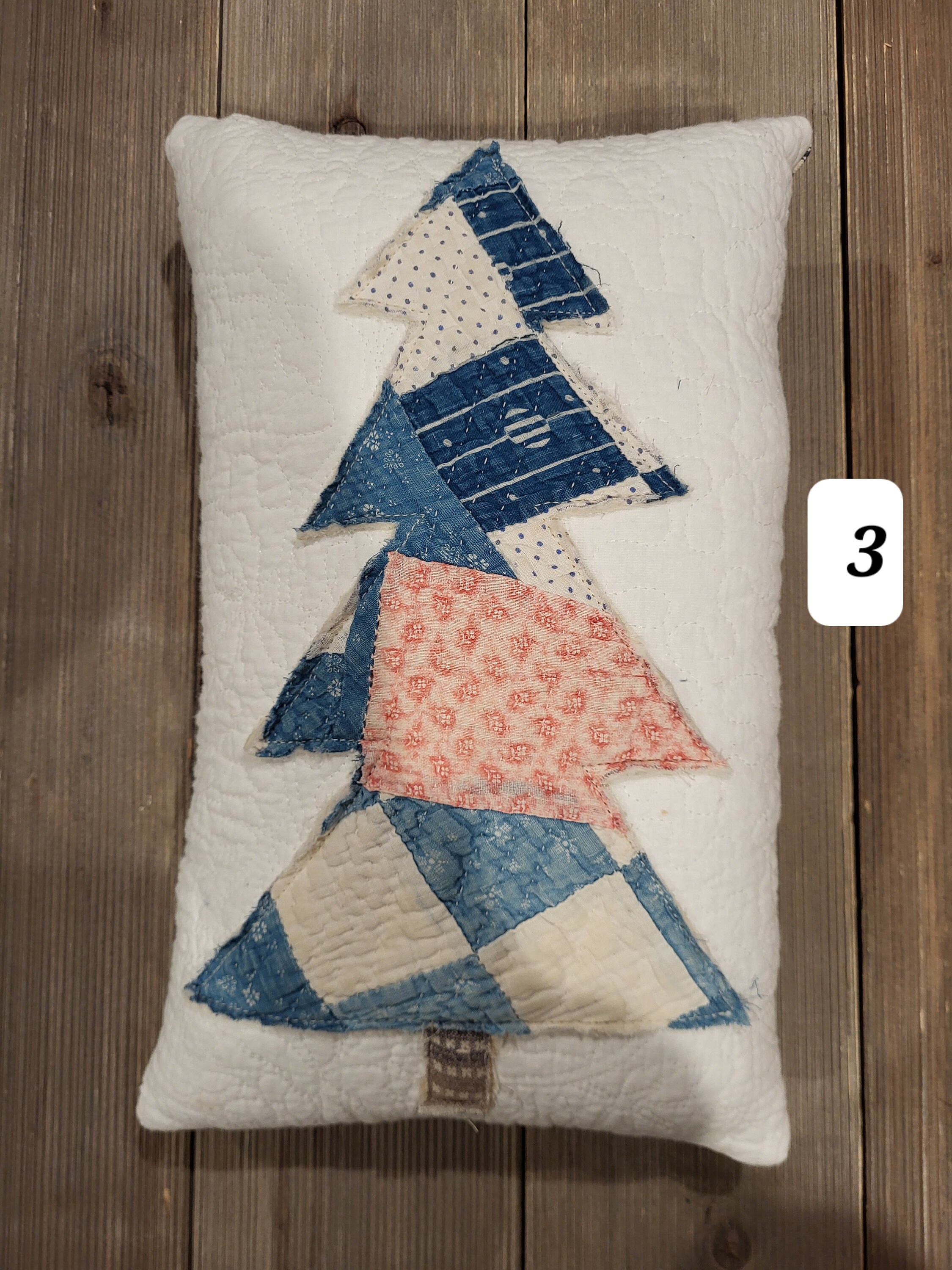 Quilted Tree Pillow,vintage Quilted Pillow,christmas Decor,vintage ...