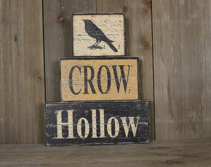 Crow Hollow Signprimitive Crow Signprimitive Decorfarmhouse - Etsy