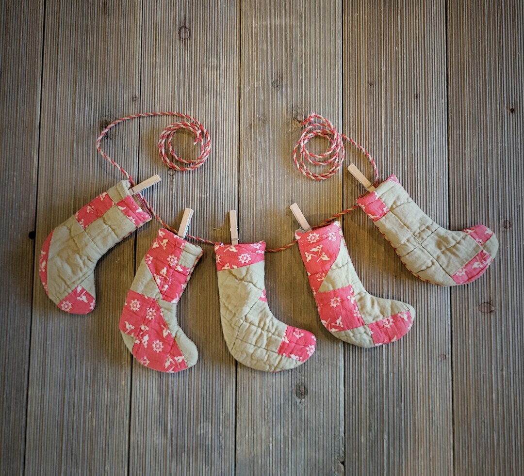 Christmas Stocking Garland,christmas Stocking Bunting,christmas Decor ...