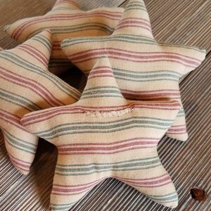Christmas Star,stuffed Primitive Star,red and Green Striped Christmas ...