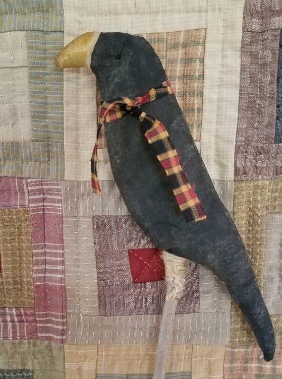 Primitive Stuffed Crow Black Crow on a Stickstuffed Rustic - Etsy