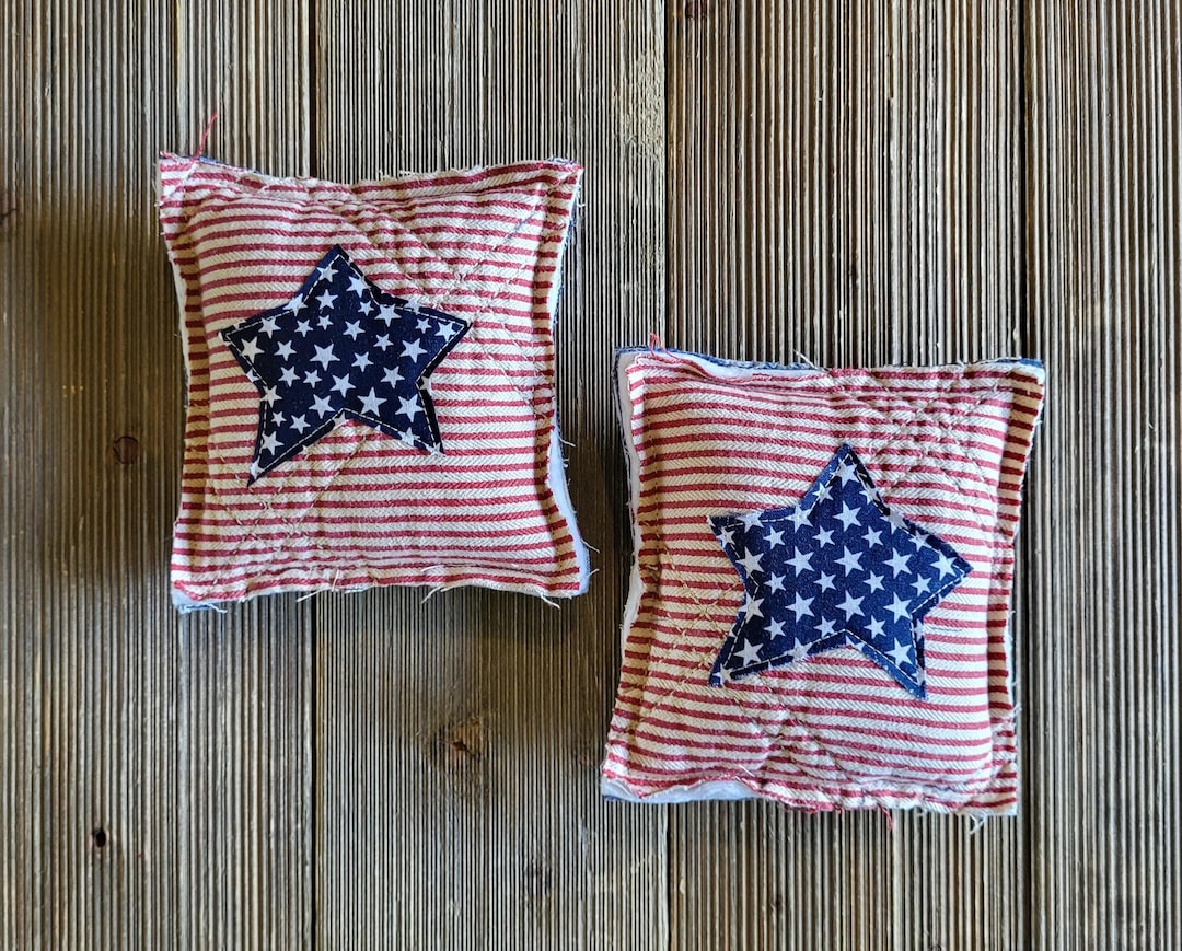 Patriotic Pillow, Set of 2 Mini Star Pillows, Stars and Stipes Pillow ...