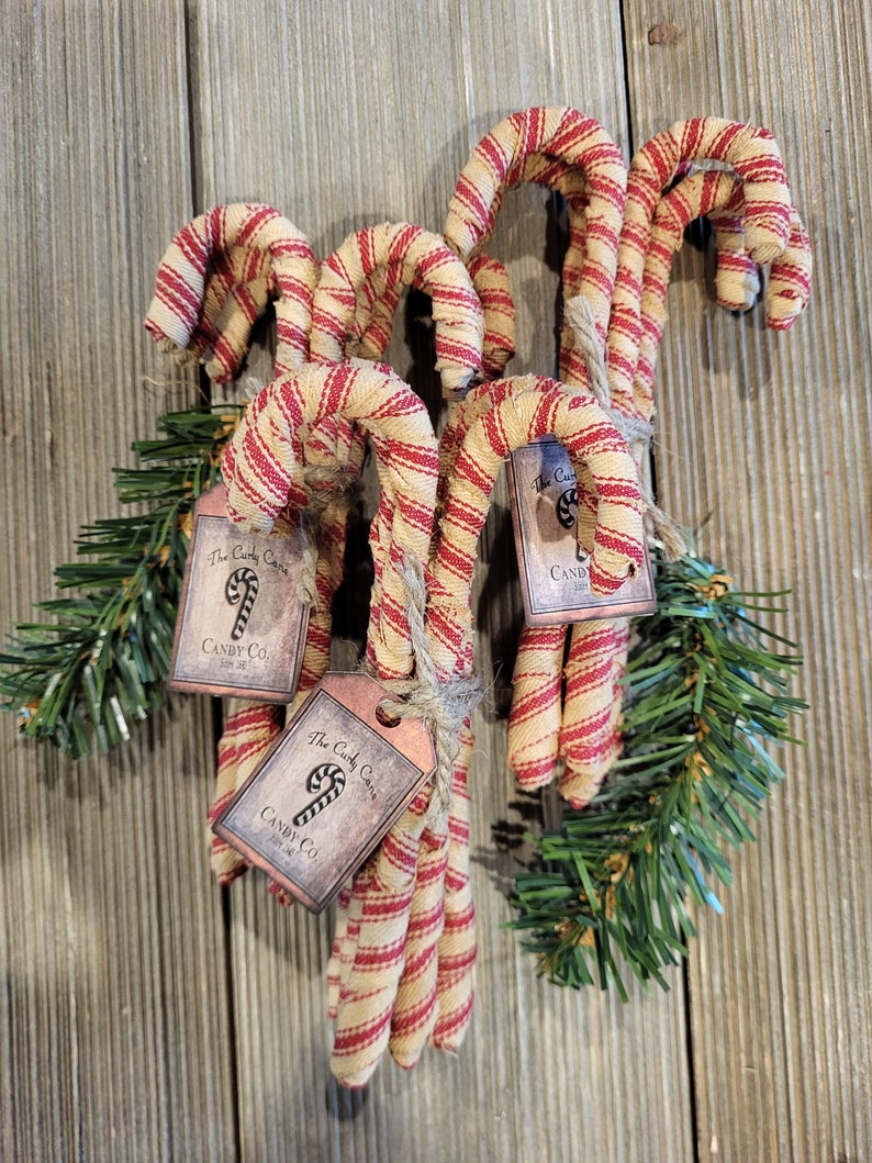 Primitive Candy Cane,coffee Stained Candy Cane,primitive Christmas ...