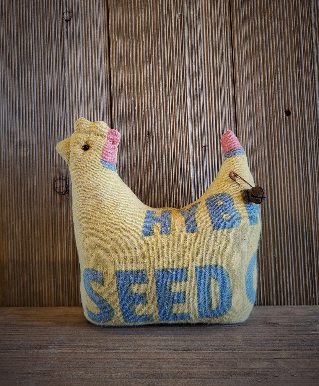 Seed Sack Chicken,vintage Grain Sack,stuffed Chicken,farmhouse Decor ...