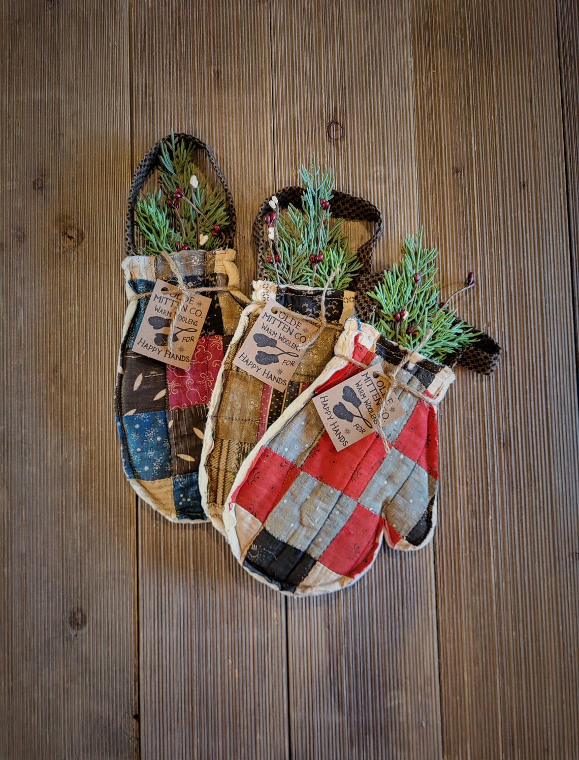 Quilted Mitten,hanging Quilt Mitten,christmas Decor,vintage Quilts ...