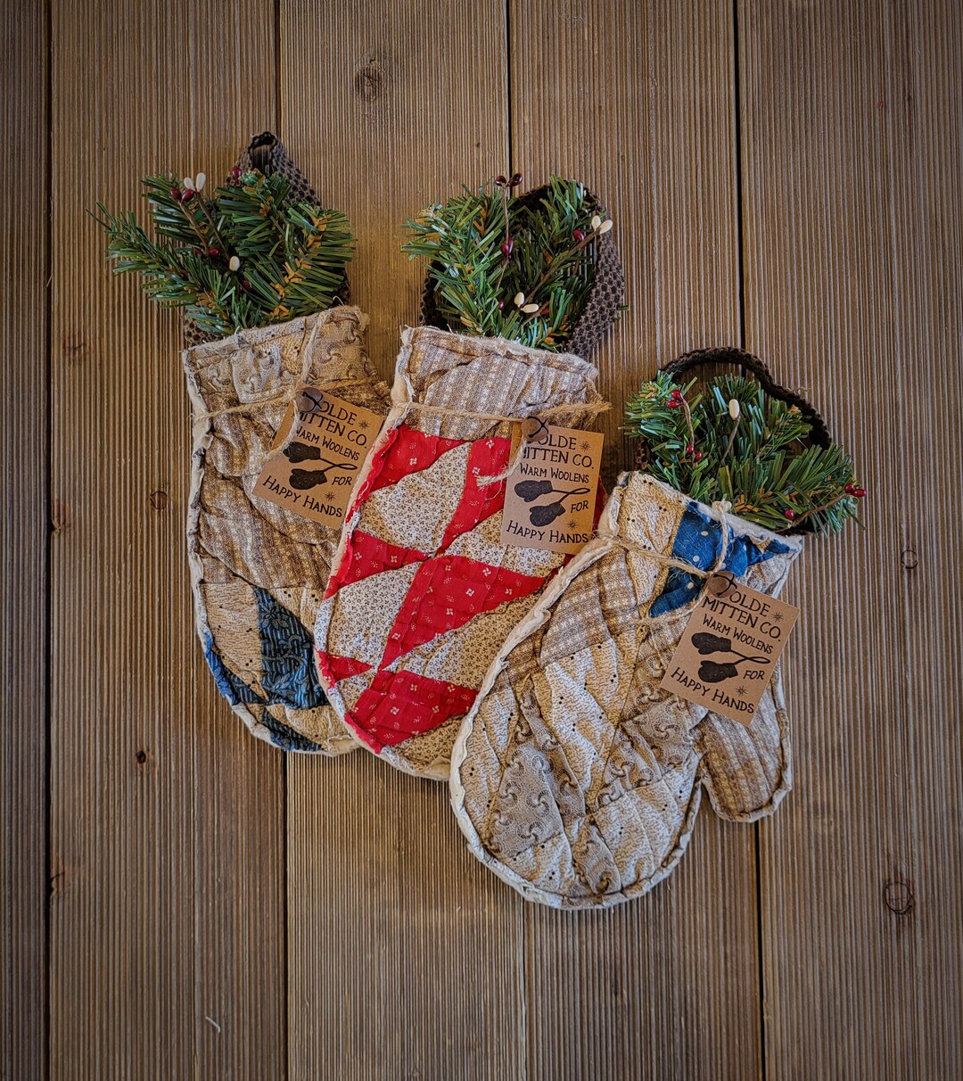 Quilted Mitten,hanging Quilt Mitten,christmas Decor,vintage Quilts ...
