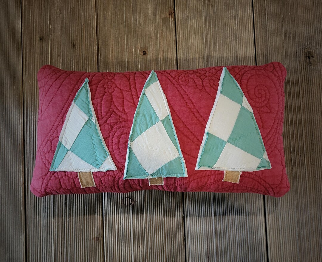Primitive Tree Pillow,quilted Tree Pillow,vintage Quilt Tree Pillow ...